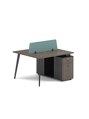 Bureau WORKSTATION RESPECT 4 Places - Marron / Gris | Kitea Maroc