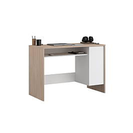 Bureau HEXA 1 Porte + 2 Niches - Chêne / Blanc | Kitea Maroc