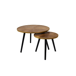 Table Gigogne Felix - Beige / Noir | Kitea Maroc
