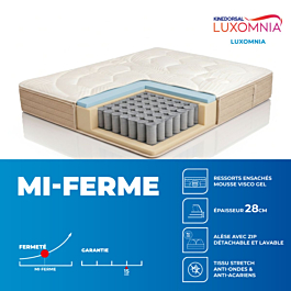 Matelas Kinedorsal Luxomnia 120X200Cm - Beige / Blanc | Kitea Maroc