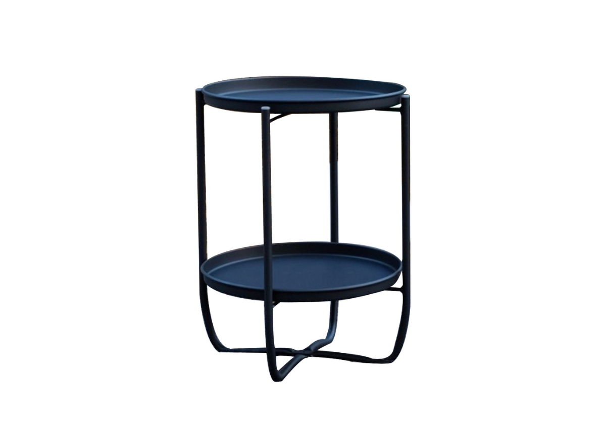Table D'Appoint Ronde PIPA Avec 2 Étagères | Kitea Maroc