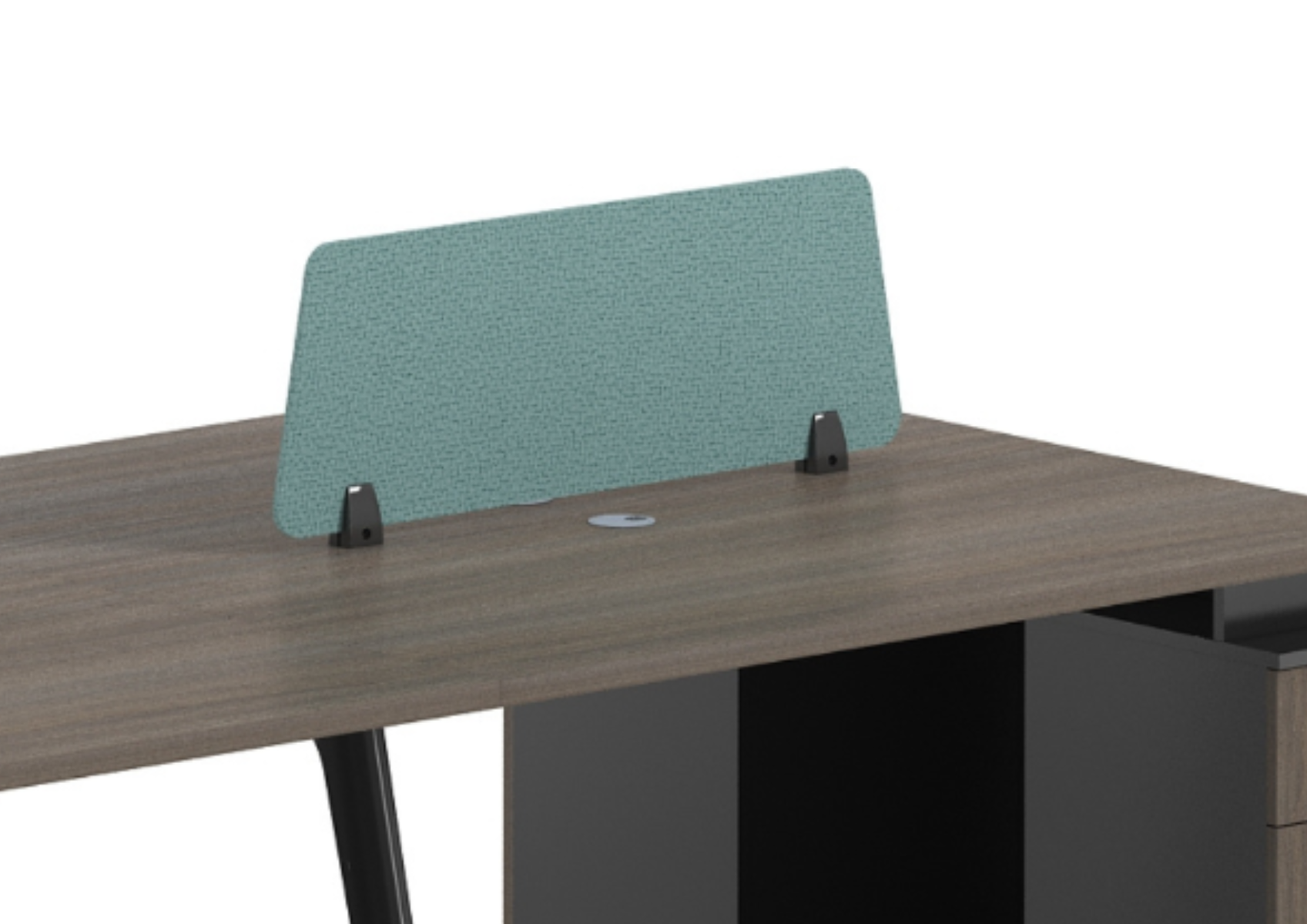 Bureau Workstation Respect 4 Places - Marron / Gris | Kitea Maroc