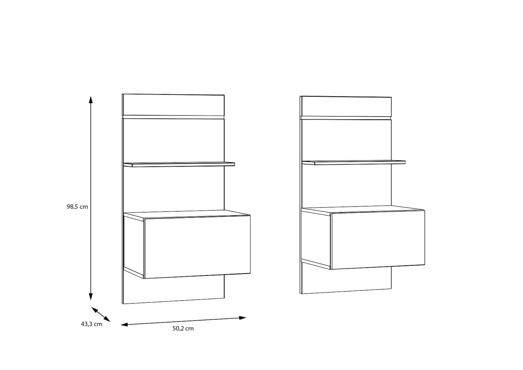 Set De 2 Tables De Chevet Suspendues Lenybelardo - Chêne / Blanc ...