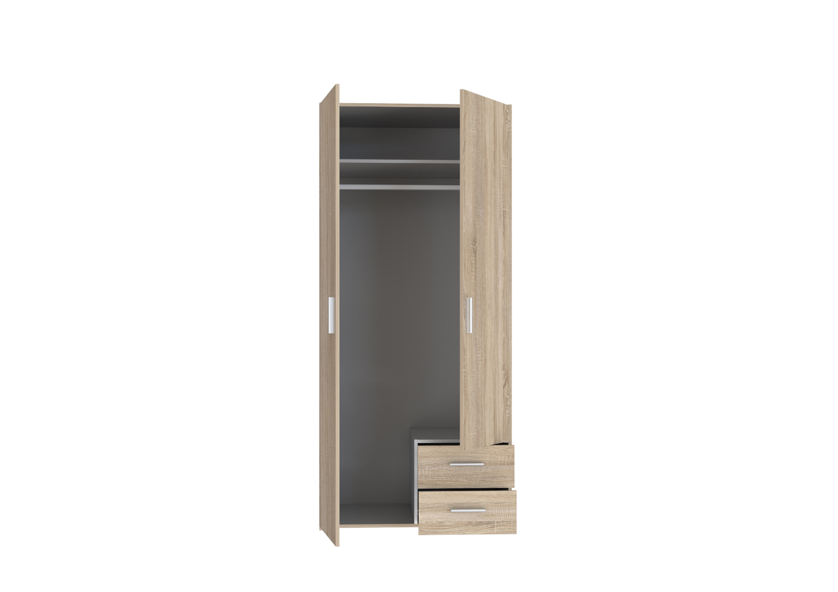 Armoire Telane Avec 2 Portes - Chêne | Kitea Maroc