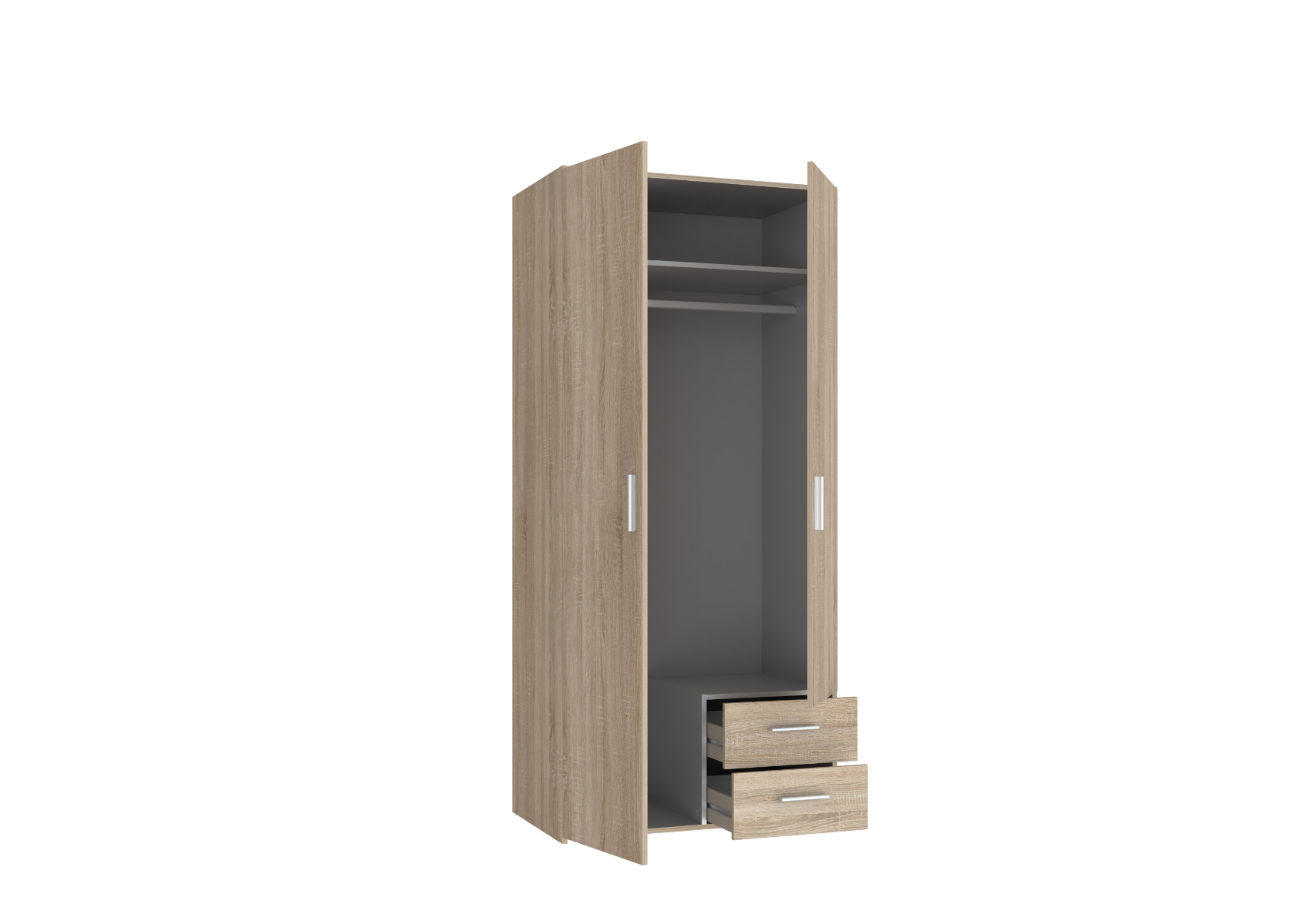 Armoire Telane Avec 2 Portes - Chêne | Kitea Maroc