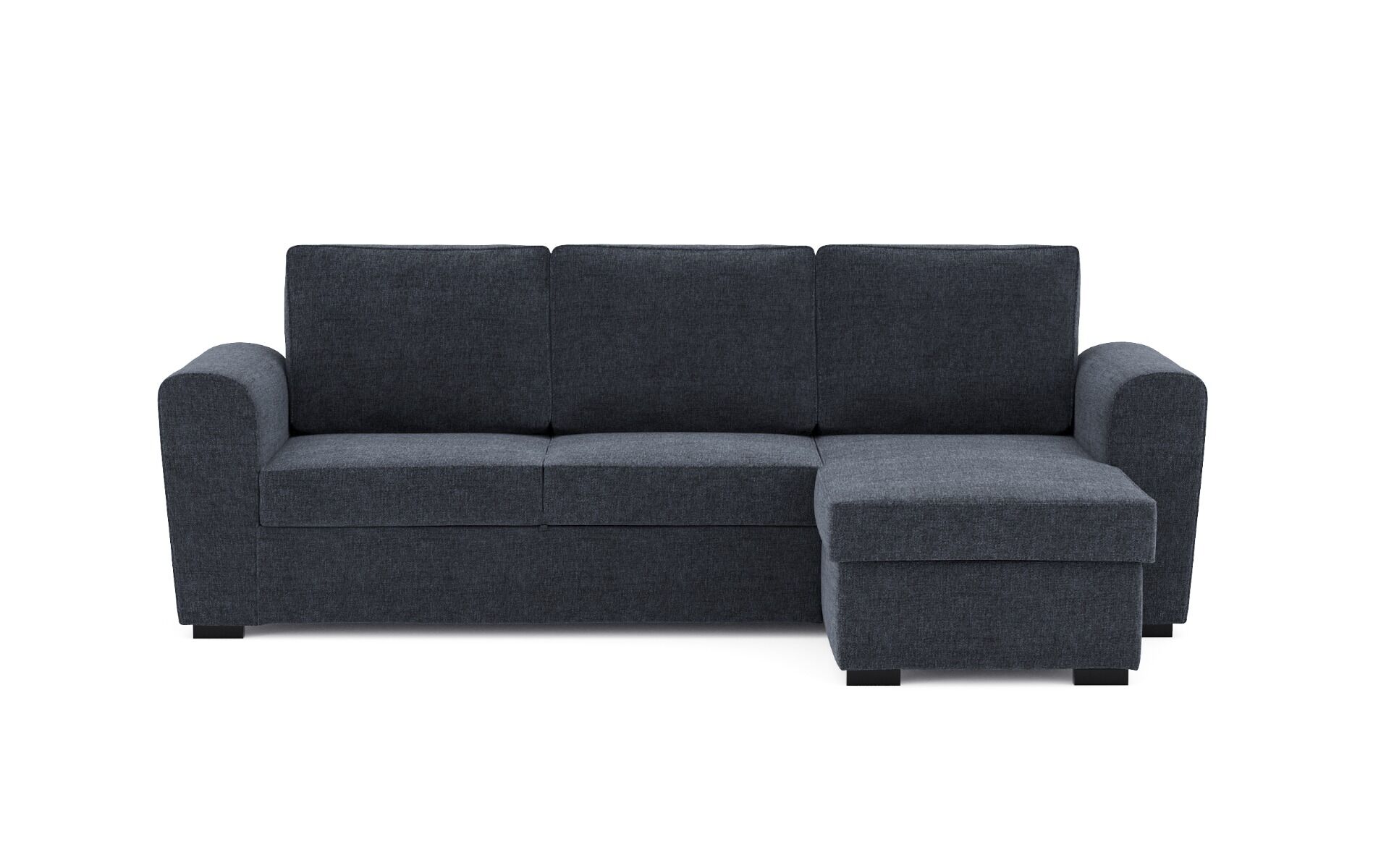 Canapé d'angle NEW LARRAU Avec Fonction Lit + Coffre - Bleu Foncé | Kitea Maroc