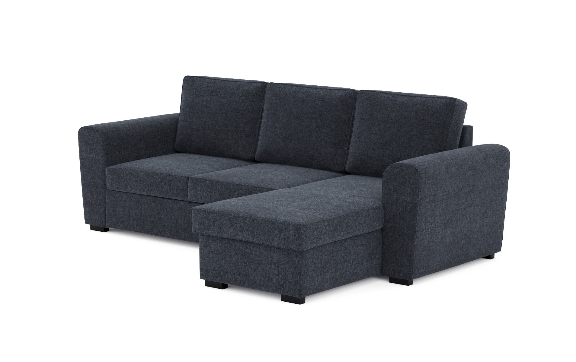 Canapé d'angle NEW LARRAU Avec Fonction Lit + Coffre - Bleu Foncé | Kitea Maroc