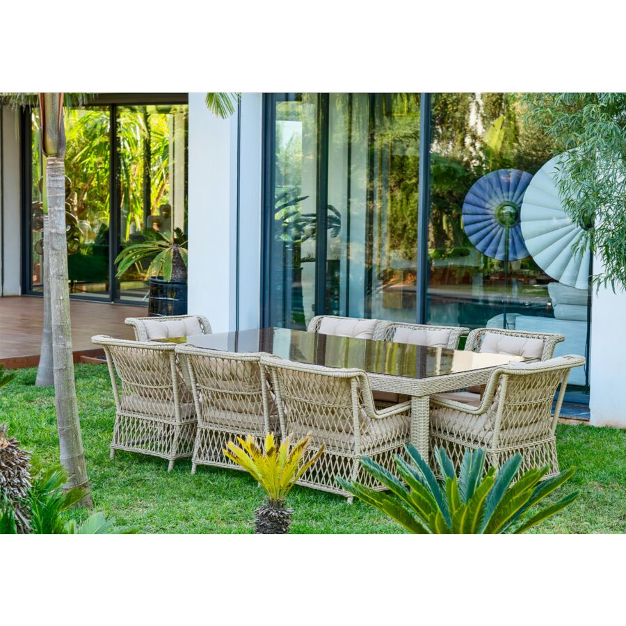 Table à manger rectangulaire VEGA - Beige | Kitea Maroc