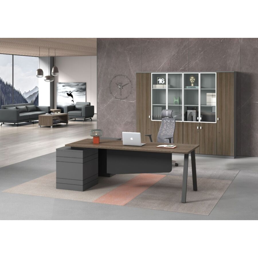 Élément De Rangement Respect 120X40X200Cm - Noyer / Gris | Kitea Maroc