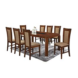 Set Table À Manger JOCELINE Avec 8 Chaises - Marron | Kitea Maroc