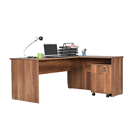 Bureau RIO OFFICE Avec Retour - Marron | Kitea Maroc