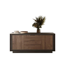 Buffet 2 Portes + 3 Tiroirs SKY - Noir/ Marron | Kitea Maroc