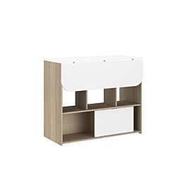 TABLE HAUTE EXTensible LUNDGE - Blanc / Chêne | Kitea Maroc