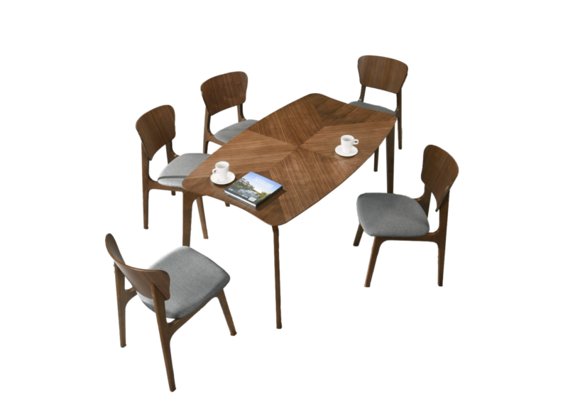 Set Table À Manger JOCELINE Avec 8 Chaises - Marron | Kitea Maroc